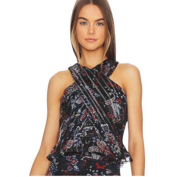 Veronica Beard | Tops | Veronica Beard Kailani Top Black Multi Paisley ...